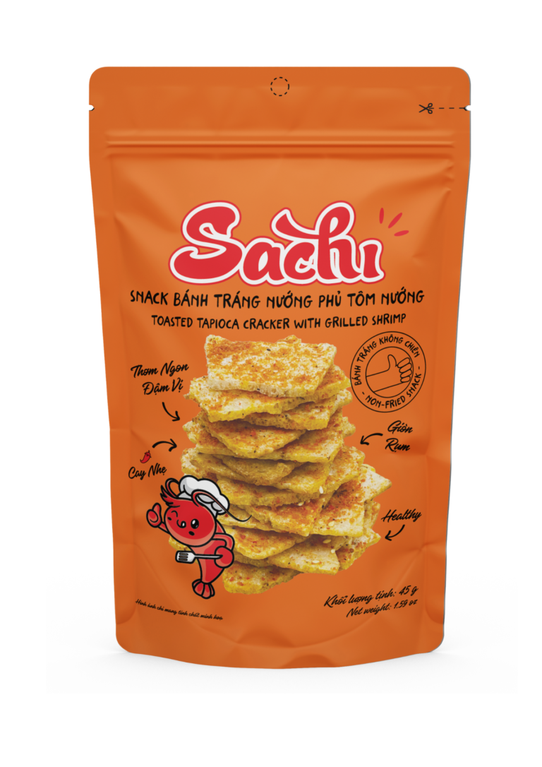 Snack Bánh Tráng Nướng Sachi Phủ Tôm Nướng - Sachi Foods - Bánh Tráng Sachi
